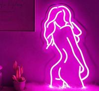 China Wall Decor Pink Lady Neon Sign with Acrylic Backing Customized 50000 Hours Life Span for sale