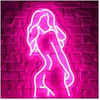 China Wall Decor Pink Lady Neon Sign with Acrylic Backing Customized 50000 Hours Life Span for sale