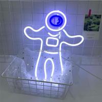 China Power Consumption 1 Astronaut Neon Light Projector Space Led Signs for Bedroom Wall Decor for sale