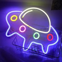 China 5V Voltage Neon Lights for Bar Large Blue UFO Spaceship Wall Art 50000 Hours Lifespan for sale