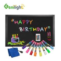 China Supermarket Promotion Clear Tempered Glass LED Writing Board with High Contrast Ratio for sale
