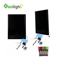 China Supermarket Promotion Clear Tempered Glass LED Writing Board with High Contrast Ratio for sale