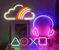 China 5V Voltage Neon Lights for Bar Large Blue UFO Spaceship Wall Art 50000 Hours Lifespan for sale