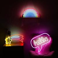 China Wedding Birthday Party Decor Rainbow Star Neon Light Sign with 50000 Hours Life Span for sale