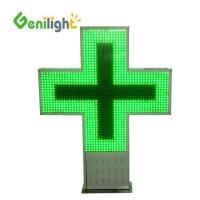 China Outdoor Green Two Sides Commercial Pharmacy Cross LED Animated Display Sign for sale