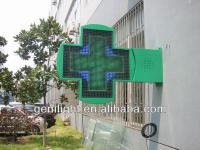 China Outdoor Green Two Sides Commercial Pharmacy Cross LED Animated Display Sign for sale