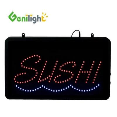 China RGB Rectangle Acrylic LED Open Sign 56*33cm CE RoHS Illuminated Flashing SUSHI Display for sale