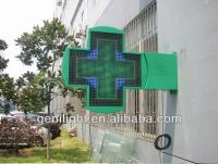 China High Brightness 1200*1200mm Full Color Outdoor LED Lighted Pharmacy Cross Display Sign for sale