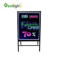 China Double Sided Tempered Glass LED Writing Board Stand for Interactive Presentations for sale