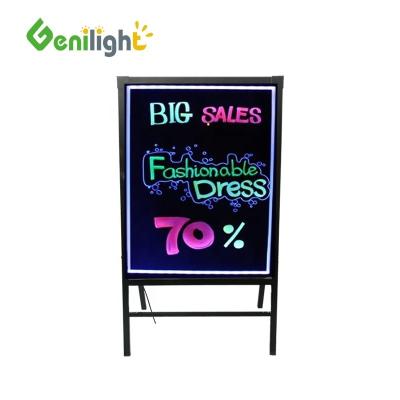China Double Sided Tempered Glass LED Writing Board Stand for Interactive Presentations for sale