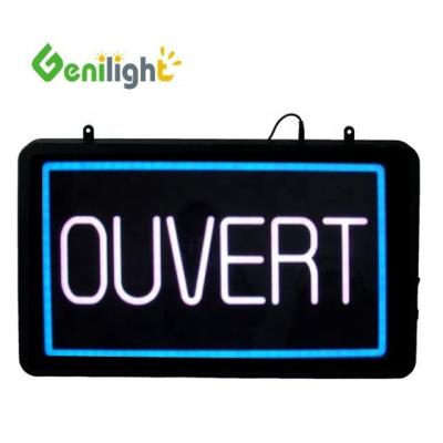 China CE ROHS Certified OUVERT Illuminated Acrylic Noen Sign for Your Business Promotion for sale