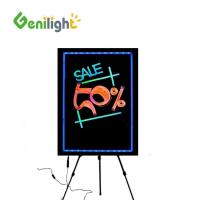 China Indoor Chalk Board Rectangle Tempered Glass LED Writing Sign with Acrylic Surface for sale