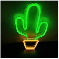 China USB Powered LED Neon Sign for Bedroom Decor Big Cactus Shape for Kids Teen Boys Girls Dorm for sale