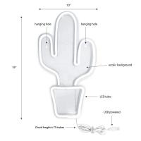China USB Powered LED Neon Sign for Bedroom Decor Big Cactus Shape for Kids Teen Boys Girls Dorm for sale