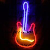China Powered Dimmable on/off Switch 3D Guitar Neon Sign for Music Studio Customized Design for sale