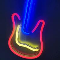China Powered Dimmable on/off Switch 3D Guitar Neon Sign for Music Studio Customized Design for sale