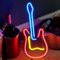 China Powered Dimmable on/off Switch 3D Guitar Neon Sign for Music Studio Customized Design for sale