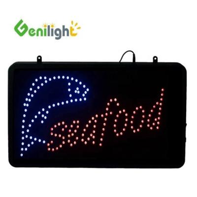 China 56*33cm DC12V Genilight Flash Edge Advertising LED Open Sign for Fried Chicken Shop for sale