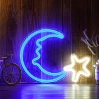 China LED Moon Star Neon Light for Festival Decor Life span 50000 Hours Power Consumption 1 for sale
