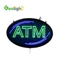 China Shopping Mall High Resolution Popular Animated Led Slim ATM Machine OPEN Sign Business Switch/Chain for sale