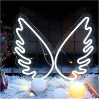 China 45*34cm Angel Wing Neon Signs for Wall Decor in Girl Bedroom Kids Room Wedding Energy for sale