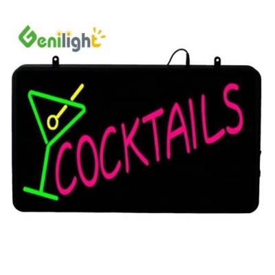 China Genilight 56*33cm Electronic DC12V Neon LED COCKTAILS Sign with CUP Logo Power Certificate for sale