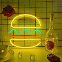 China 30*30cm LED Neon Light USB Powered Hamburger Neon Sign Wall Art Power Consumption 0 for sale