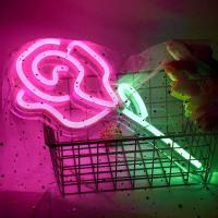 China 5V Voltage LED Flower Lights Rose Neon Sign for Bedroom Wall Decor Switch Party Decoration for sale