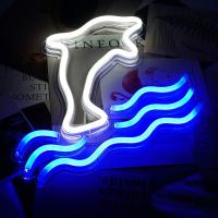 China 5V Large Dolphin Neon Light Sign Marquee Battery USB Operated Table Led Light Wall Decoration for sale