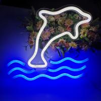 China 5V Large Dolphin Neon Light Sign Marquee Battery USB Operated Table Led Light Wall Decoration for sale