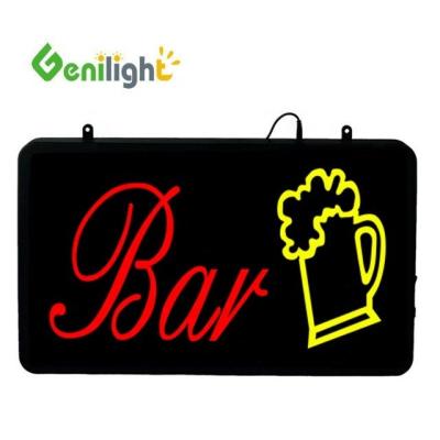 China Neon BAR Sign for Bars and Pubs Rectangle Shape 0 Power Consumption Beer Cup Logo for sale