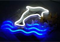 China 5V Large Dolphin Neon Light Sign Marquee Battery USB Operated Table Led Light Wall Decoration for sale