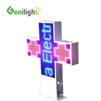 China 1280 / 2560 dots LED Illuminated Medical Cross PHARMACY Business Sign with Photo Media for sale