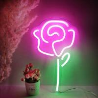 China 50000 Hours Lifespan  LED Neon Sign Light with Personalised Flower Rose for sale