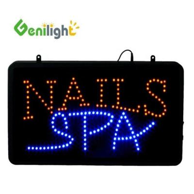 China Genilight Indoor Rectangle 22*13inch LED Nails Spa Sign with Screen Dimension 56*33cm for sale