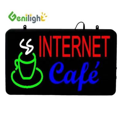 China ABS Open-Mold Outframe LED Cafe Illuminated Advertising Neon Sign with Acrylic Front Board for sale