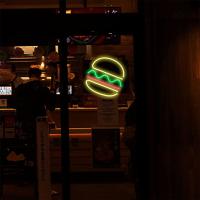 China Customized LED Neon Open Sign for Wall Decor 1 Power Consumption Hamburger Neon Light for sale