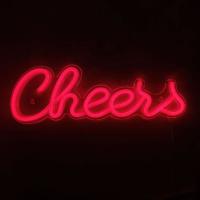 China Cheers LED Light Up Sign Wall Decor for Teen Girls Preppy Room Decor Neon Sign for sale