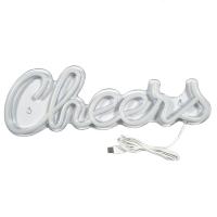 China Cheers LED Light Up Sign Wall Decor for Teen Girls Preppy Room Decor Neon Sign for sale