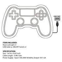 China Gamepad Shape LED Sign Light for Gaming Room Decoration 41*26.5cm Power Consumption for sale