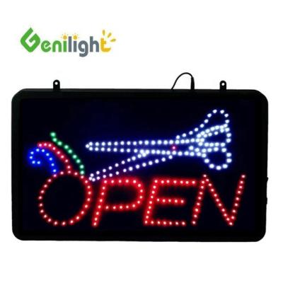 China Contrast Ratio Genilight Indoor 22*13inch DC12v LED Open Sign Barber Shop Business Hours for sale