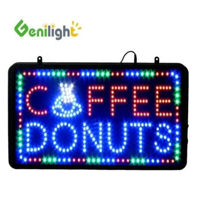 China 22*13inch Touch Screen LED Open Sign for Coffee Donuts Shop Business Hours Genilight for sale