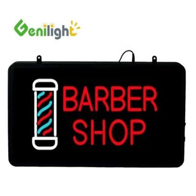 China Genilight 22*13inch LED Neon Sign for Barber Shop ABS Outframe Acrylic Front Board for sale