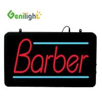 China Genilight 22*13inch LED Neon Sign for Barber Shop ABS Outframe Acrylic Front Board for sale