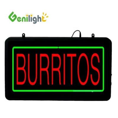 China Custom Design DC12V BURRITOS LED Neon Open Sign by Genilight IP Rating Color Depth - for sale