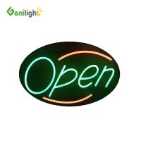 China Colorful Genilight Open Sign Neon LED Business Animated Motion Advertising Displays Panel 56*33cm for sale