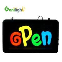 China Flashing Animation Mode Genilight 56*33 cm Full Color Electronic LED Neon OPEN Sign for sale