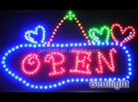China Flashing Animation Mode Genilight 56*33 cm Full Color Electronic LED Neon OPEN Sign for sale