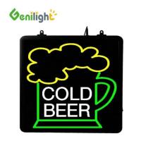China LED Neon Light Sign for Bars and Pubs Cold Beer Sold Here Power Supply Adaptor 25 C for sale