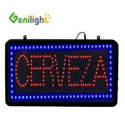 China Indoor Super Brightness Custom LED CERVEZA Open Display for BEER BAR from Genilight for sale